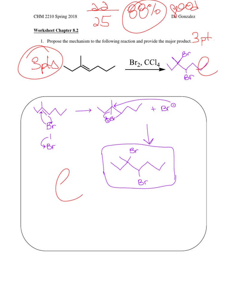CHM 2210 Reaction Mechanisms Worksheet | PDF | Science & Mathematics