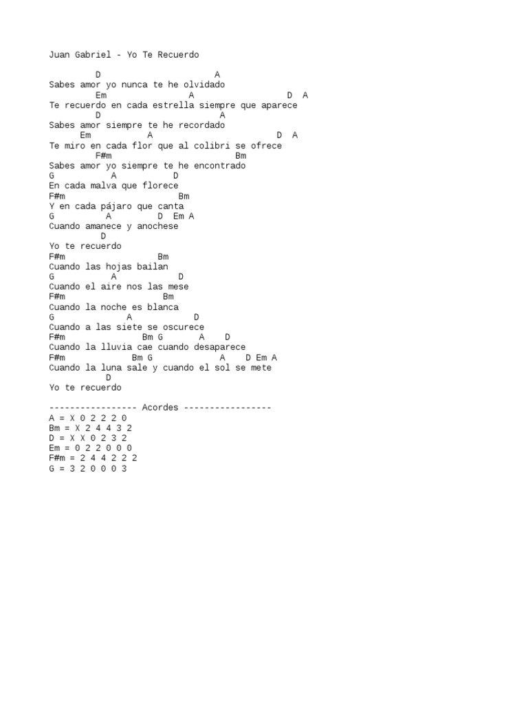 Yo Te Recuerdo | PDF