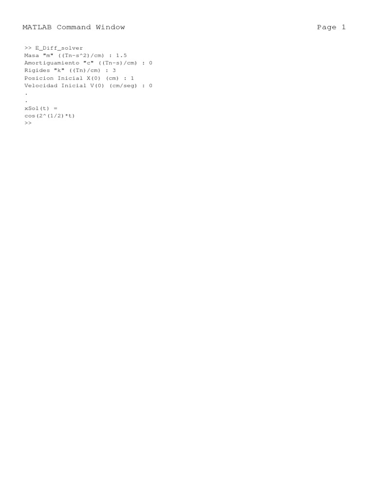 MATLAB E-Diff Solver Parameters | PDF
