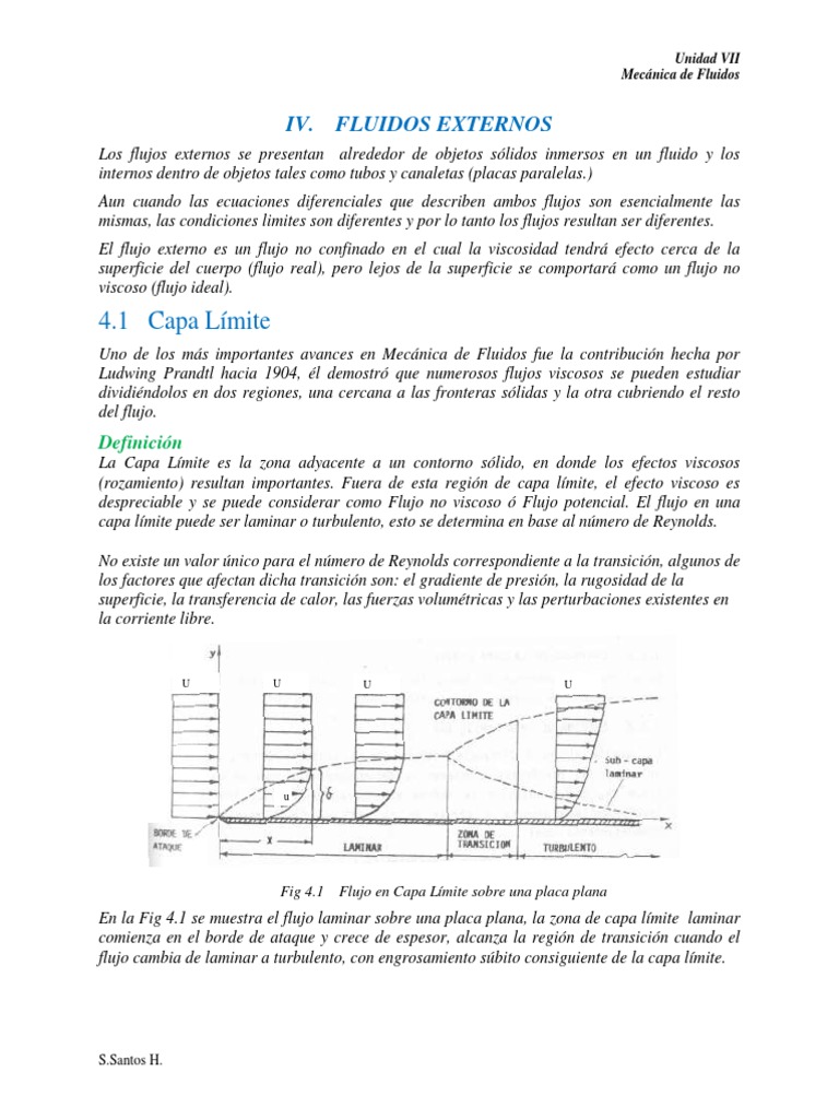 Cap 4 - Fluidos Externos | PDF | Capa límite | Viscosidad