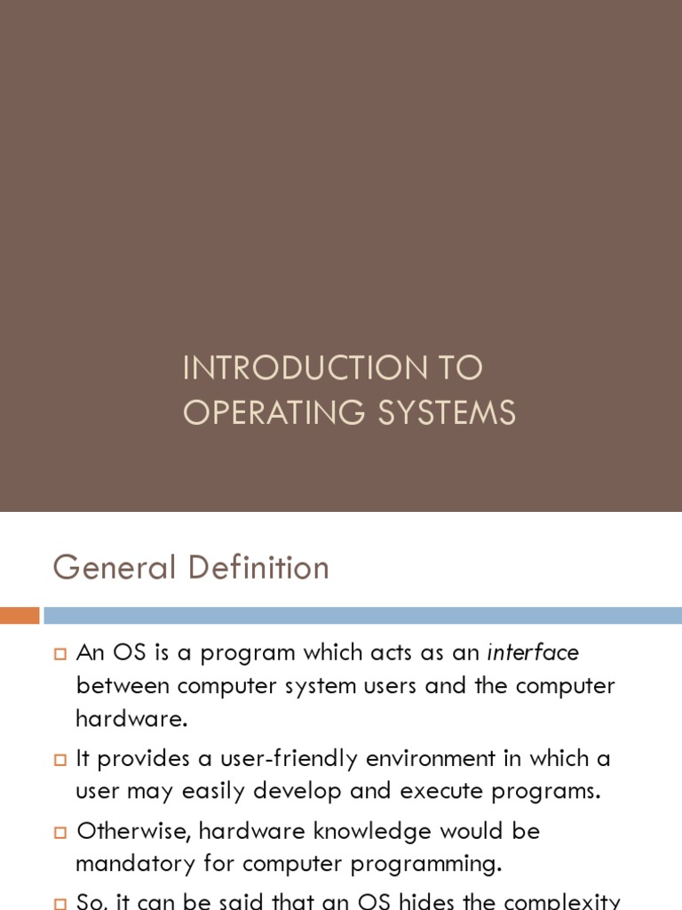 Introduction To Operating Systems | PDF | Process (Computing) | Operating System