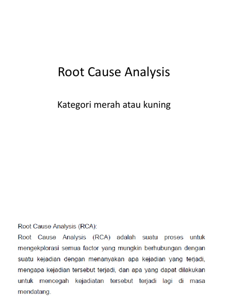 Root Cause Analysis: Kategori Merah Atau Kuning | PDF