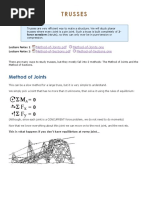 Truss Analysis: Joints & Sections Methods | PDF | Truss | Force