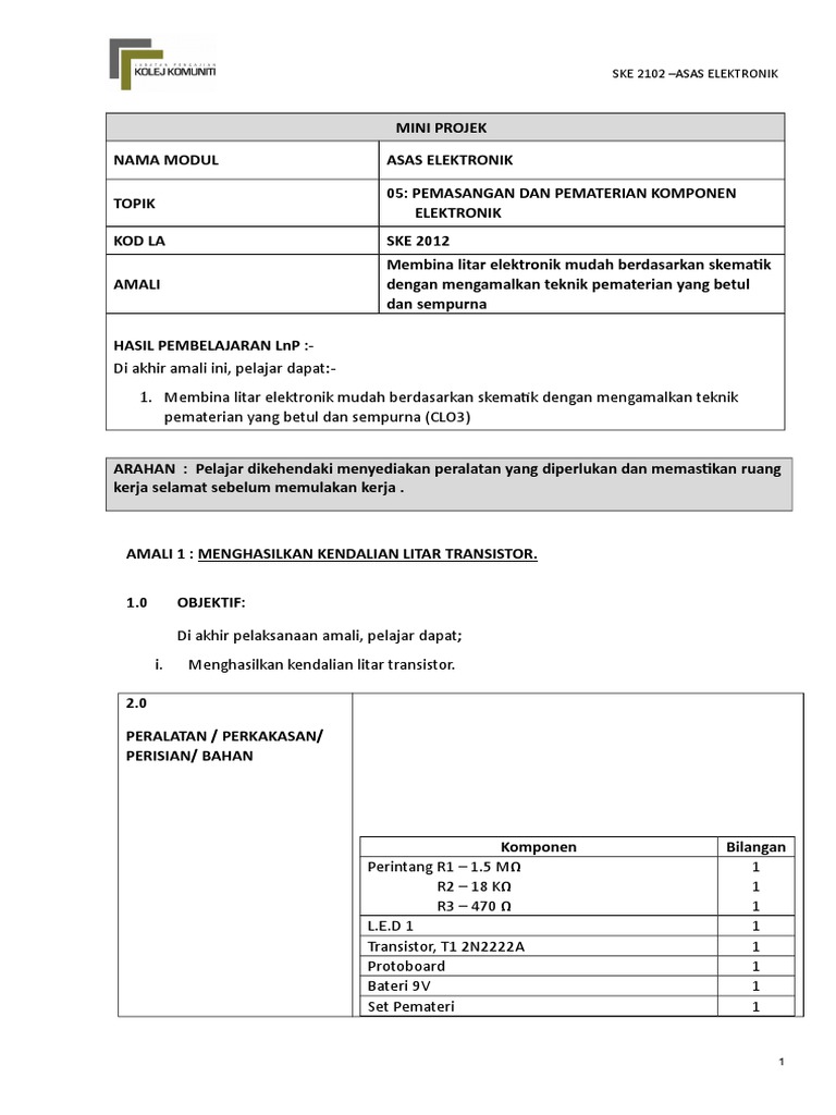 Amali Mini Projek | PDF