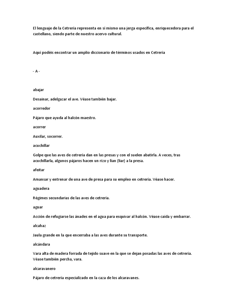 El Lenguaje de La Cetrería | PDF | Cetrería | Aves