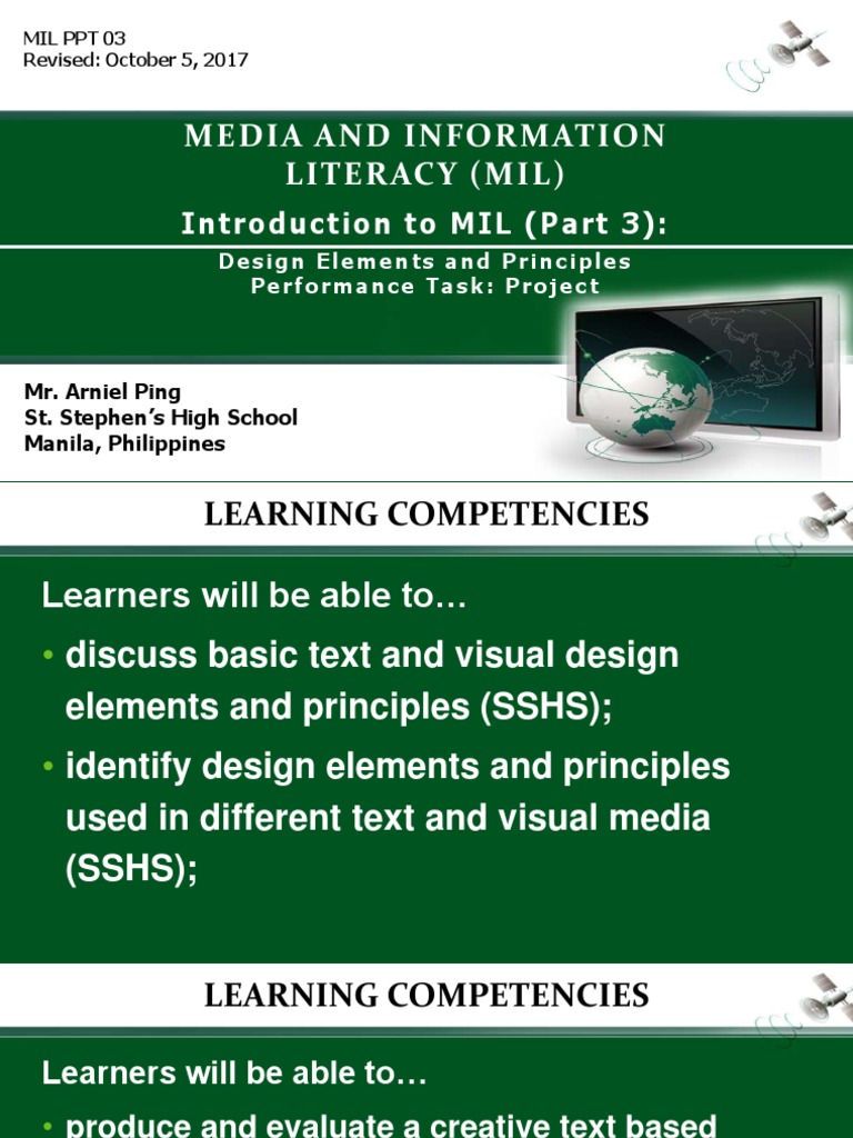 Mil Mediainformationtechnologyliteracy3 | PDF | Graphics | Typefaces