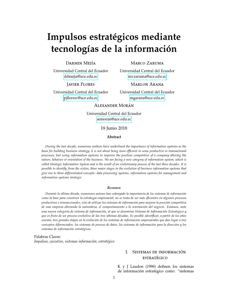 Sistemas de Información Estratégicos | PDF | Innovación | Sistema de informacion