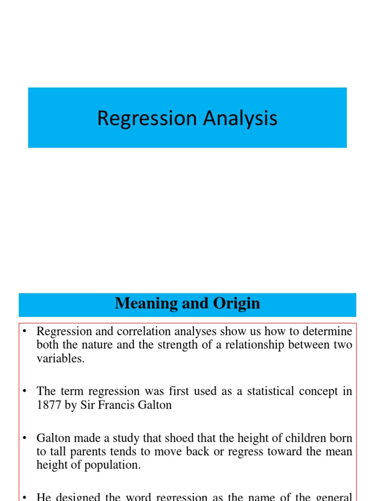 Regression Analysis | PDF | Linear Regression | Dependent And ...
