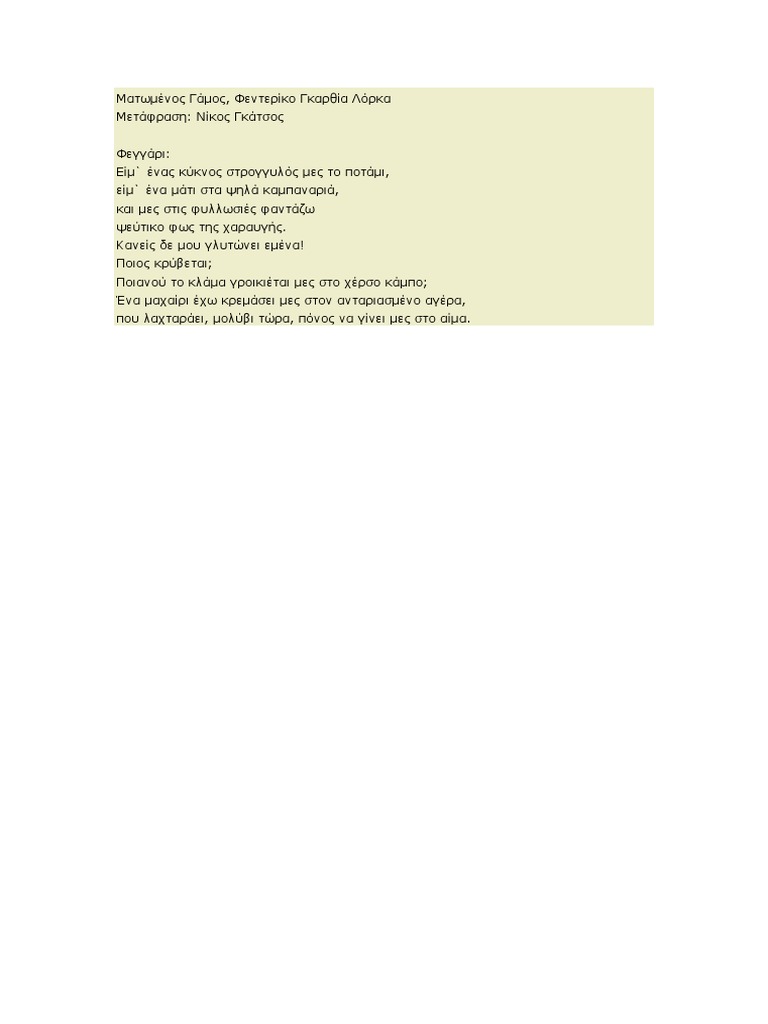 Ματωμένος Γάμος | PDF