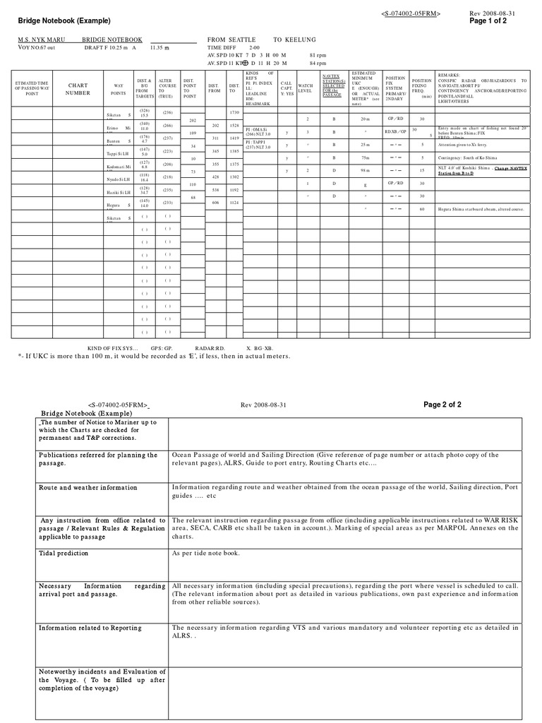 Bridge Note Book Sample | PDF | Hydrography | Geography