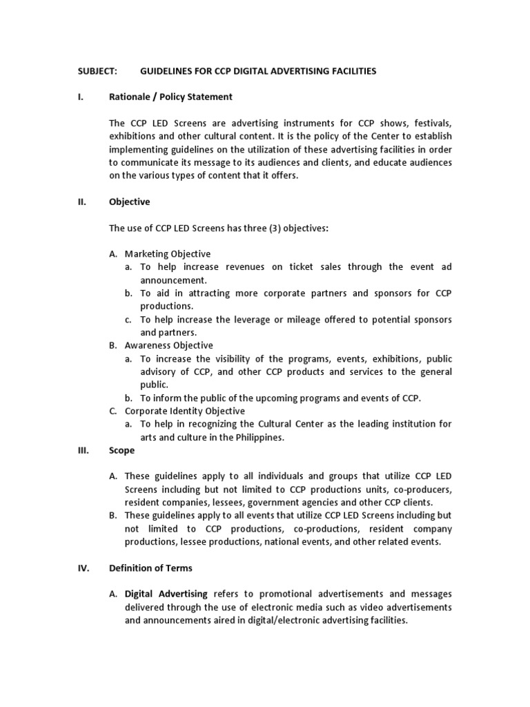 Guidelines For CCP Digital Advertising Facilities (Revised 06-21-2018 ...