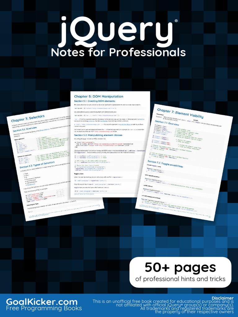 J Query Notes For Professionals | PDF | J Query | Ajax (Programming)