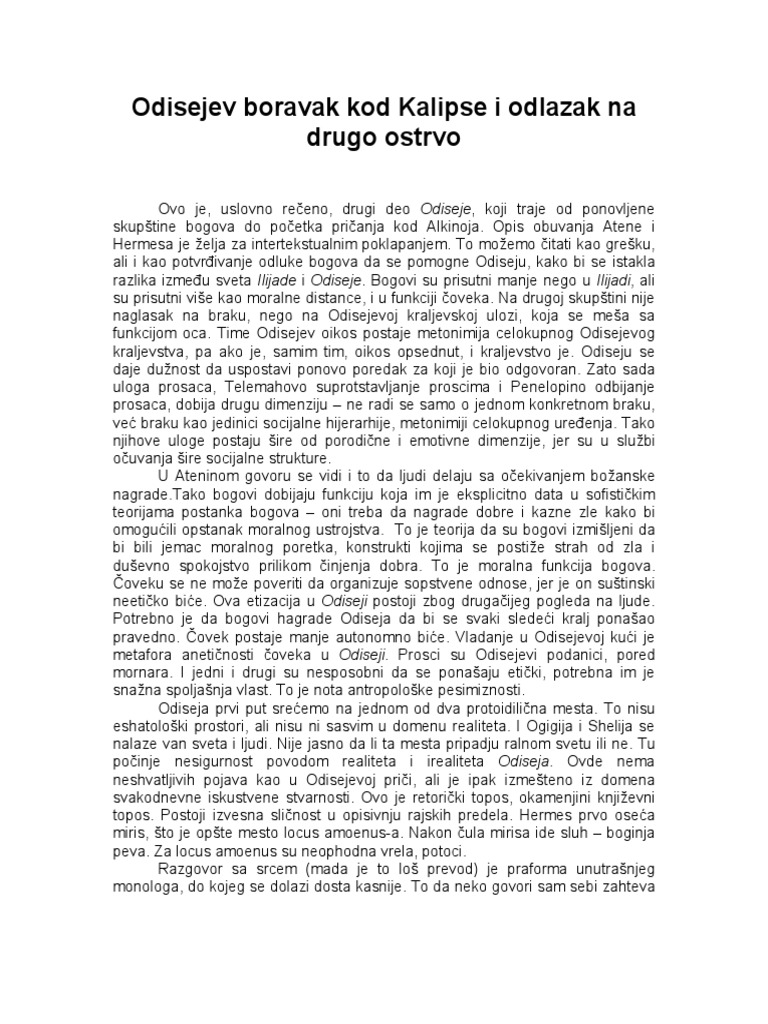 Odisejev Boravak Kod Kalipse | PDF