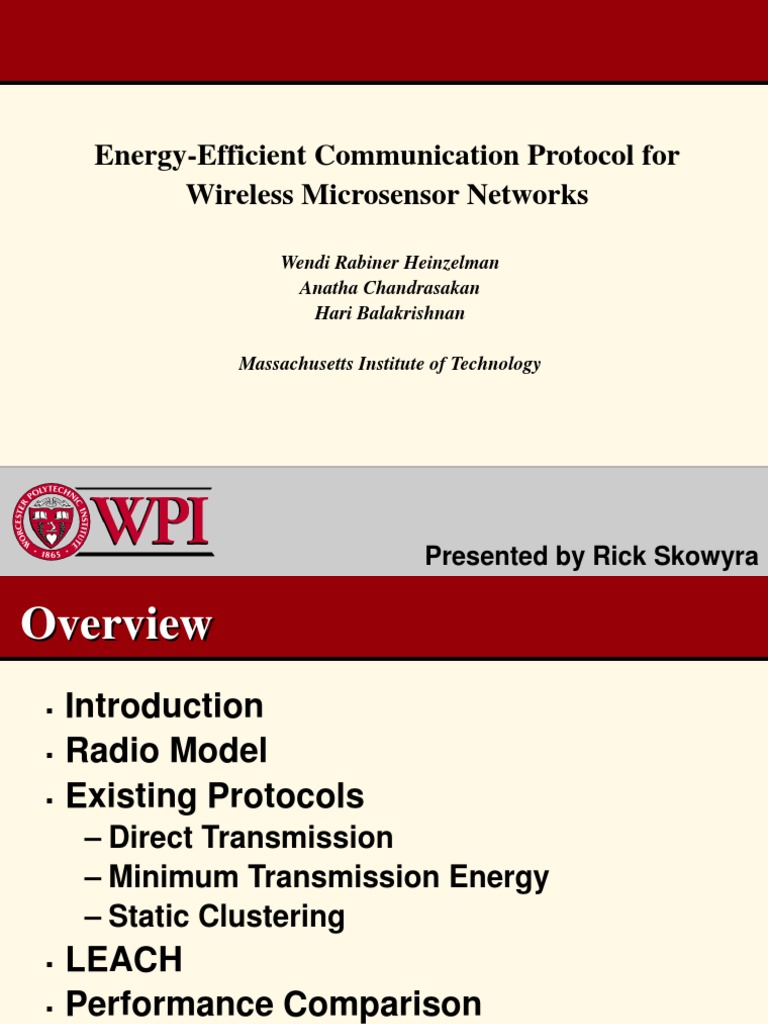 Energy-Efficient Communication Protocol For Wireless Microsensor Networks | PDF | Routing ...