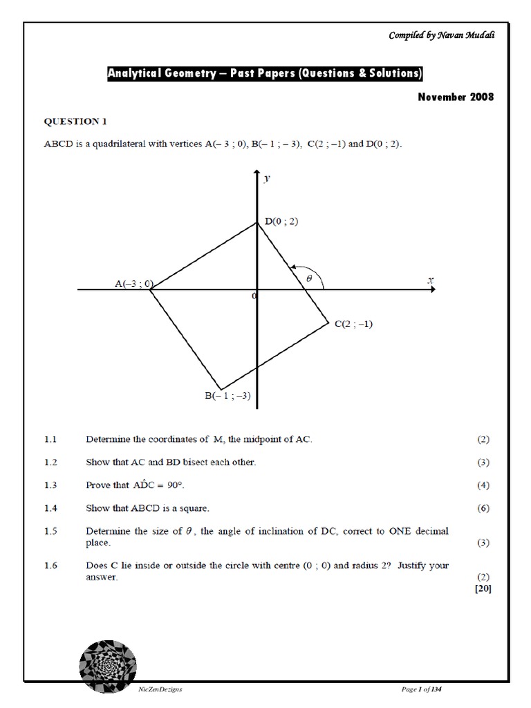 Undergrad Guide Tor | Classical Geometry | Analytic Geometry