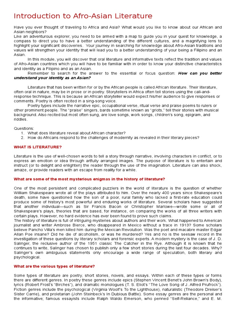 Introduction To Afro | PDF | Poetry | Genre