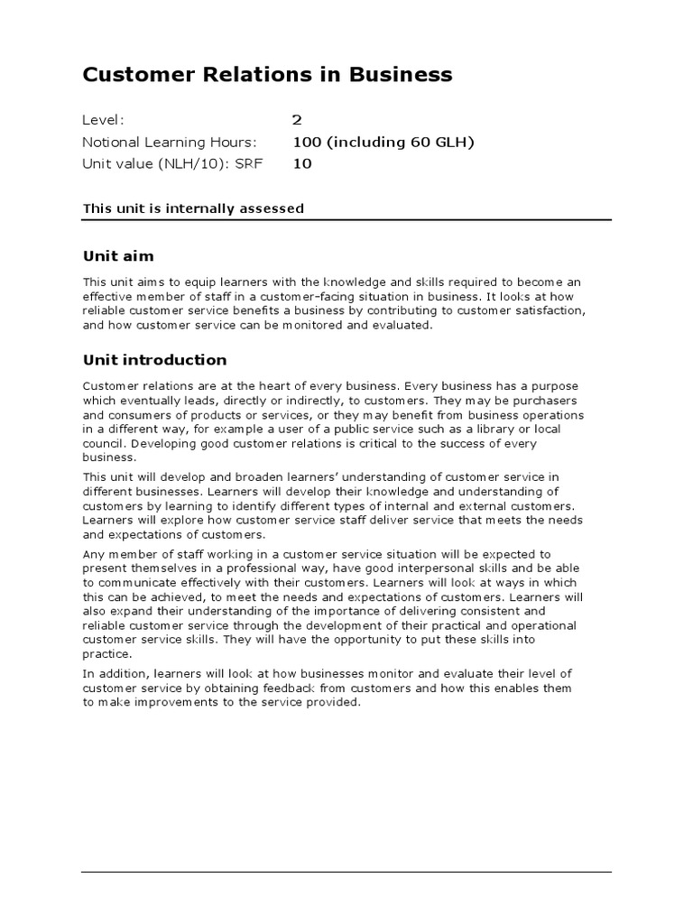 Customer Relations Skills for Business | PDF | Customer Relationship ...