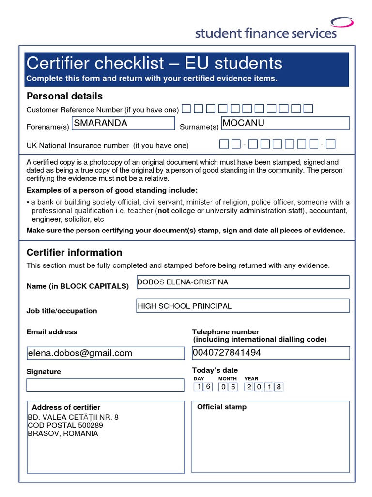 EDMUNDO Certifier Checklist Romania de Printat | PDF