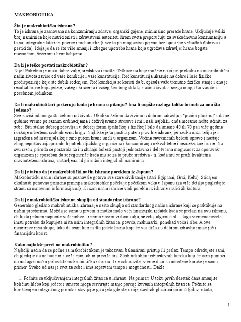 Makrobiotika | PDF
