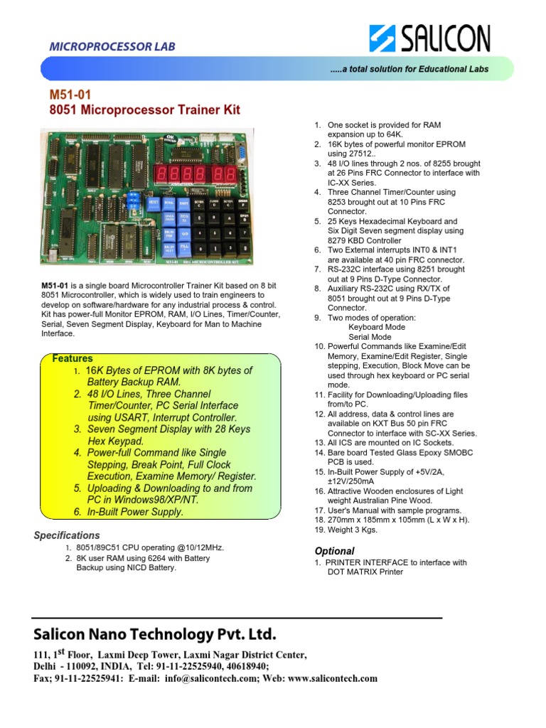 8051 Micro Controller Trainer | PDF | Microcontroller | Personal Computers