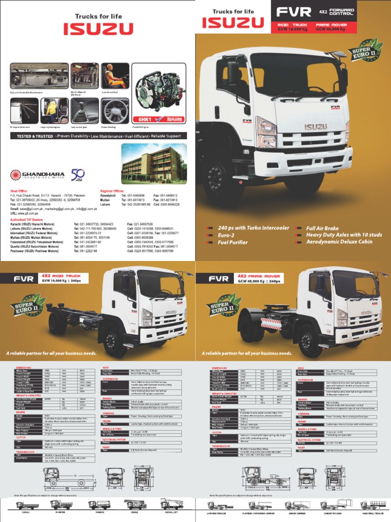 Isuzu FVR Brochure 2017 | PDF