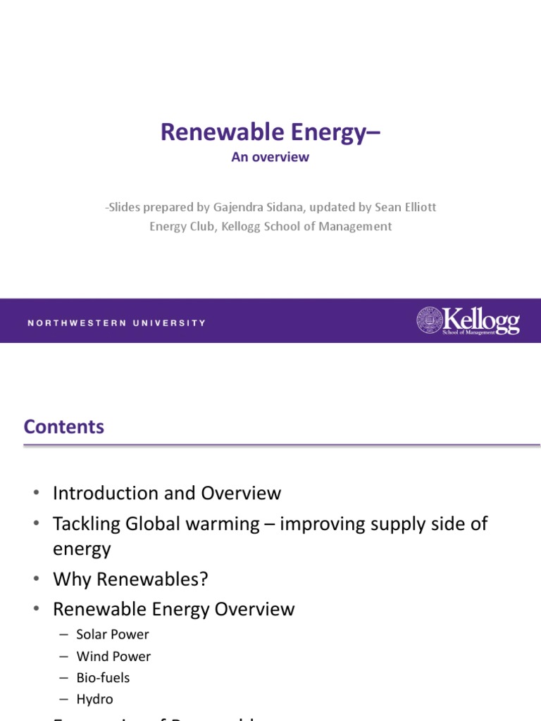 Overview of Renewable Energy Sources | PDF | Solar Power | Renewable Energy