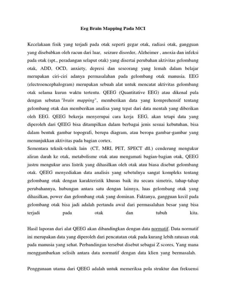 QEEG untuk Deteksi MCI dan Terapi | PDF