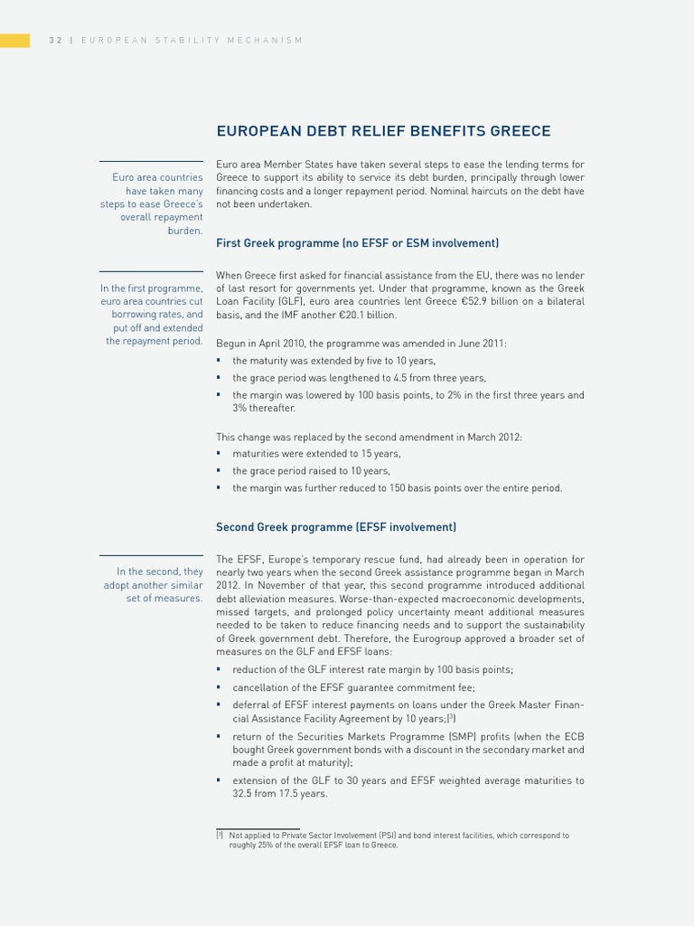 Greece's Debt Relief Through EU Programs | PDF | European Financial ...