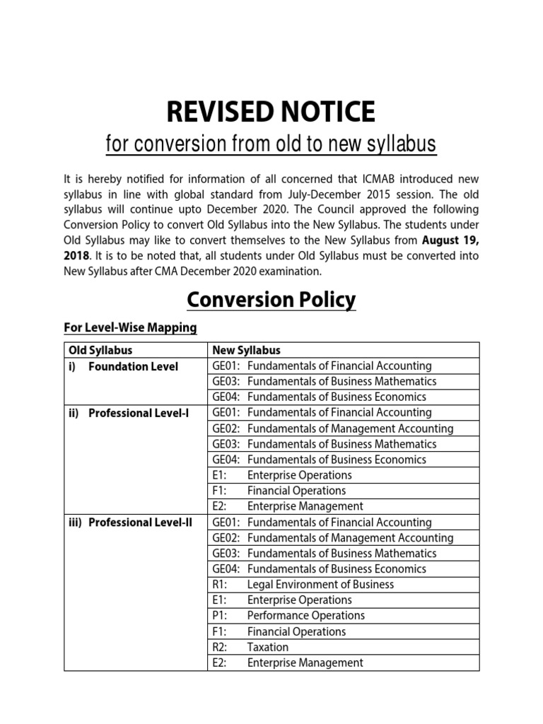Conversion Notice Revised 6 6 | PDF | Accounting | Management Accounting