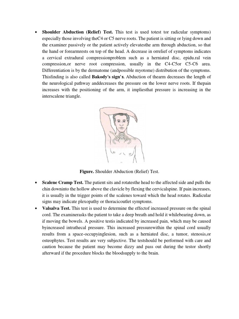 Figure. Shoulder Abduction (Relief) Test | PDF | Anatomical Terms Of ...