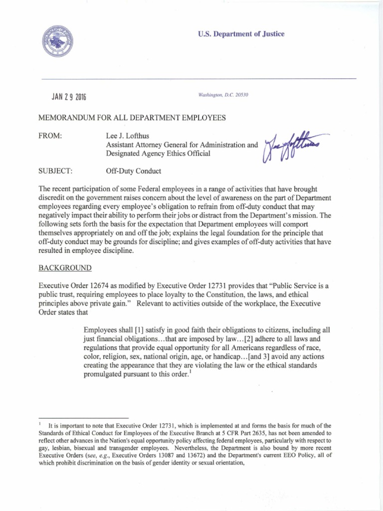 Off-Duty Conduct0002 - Accessible | PDF | Employment | Conflict Of Interest