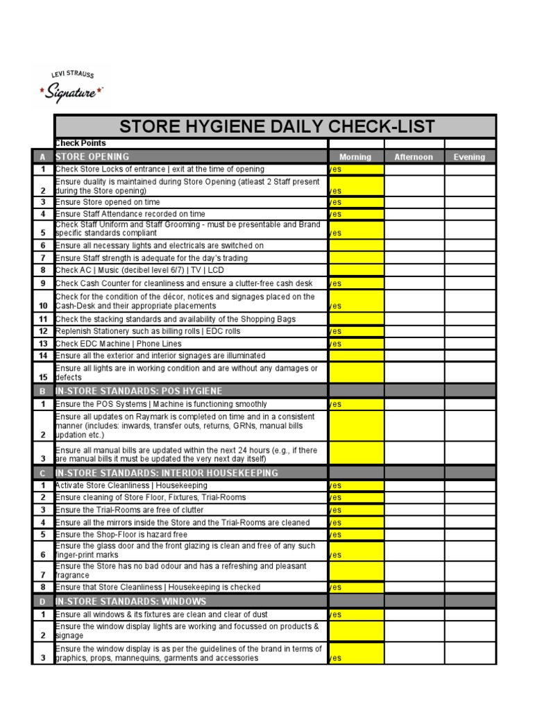 Store Manager Checklists | Merchandising | Inventory Store Manager Checklists | Merchandising | Inventory