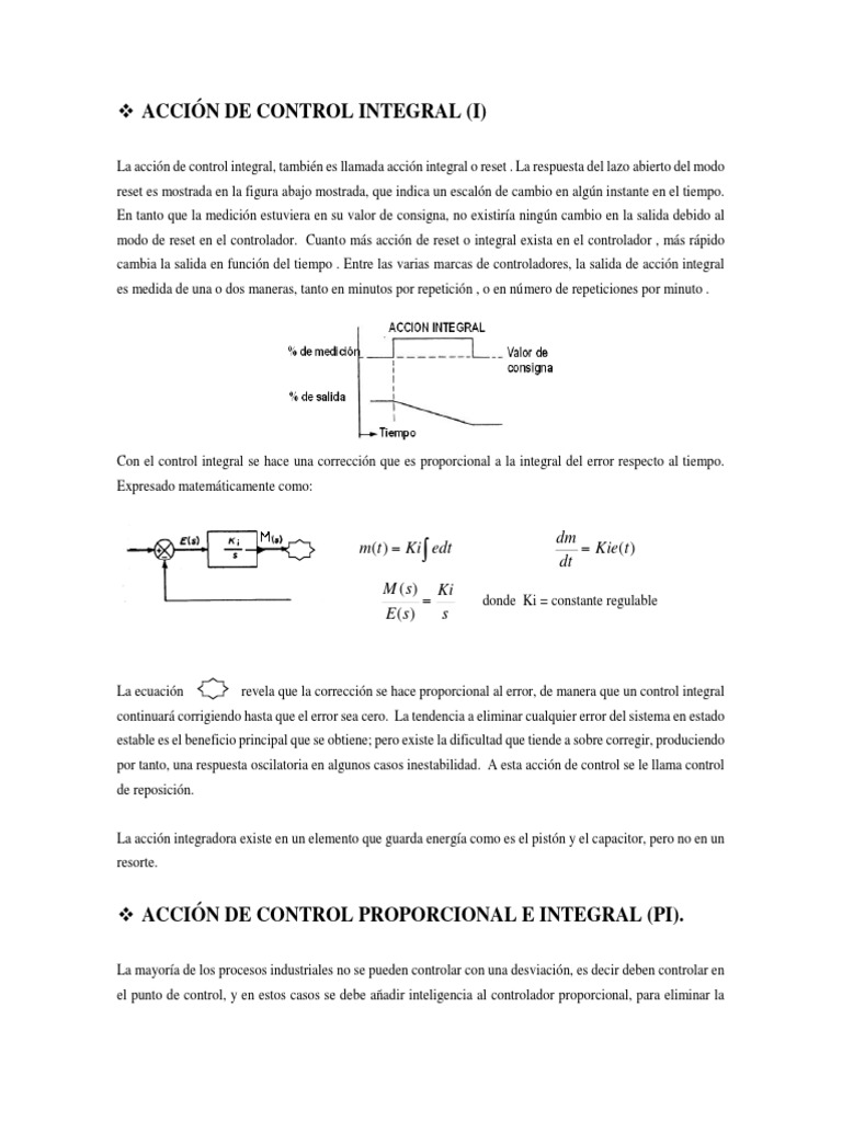 Acción de Control Integral | PDF | Integral | Medición