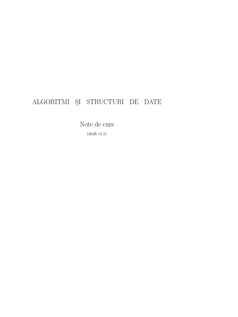 Algoritmi Si Structuri de Date I PDF | PDF