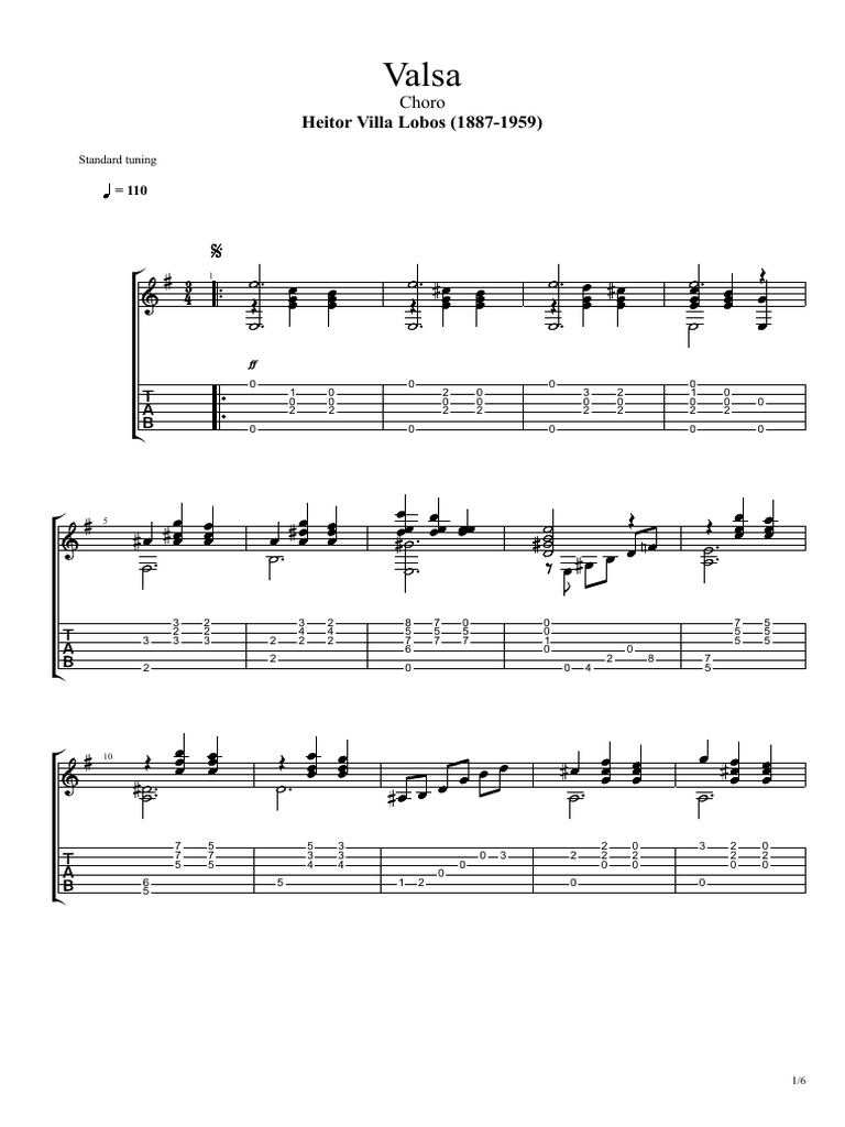 Valsa Choro by Heitor Villa Lobos | PDF | Sports