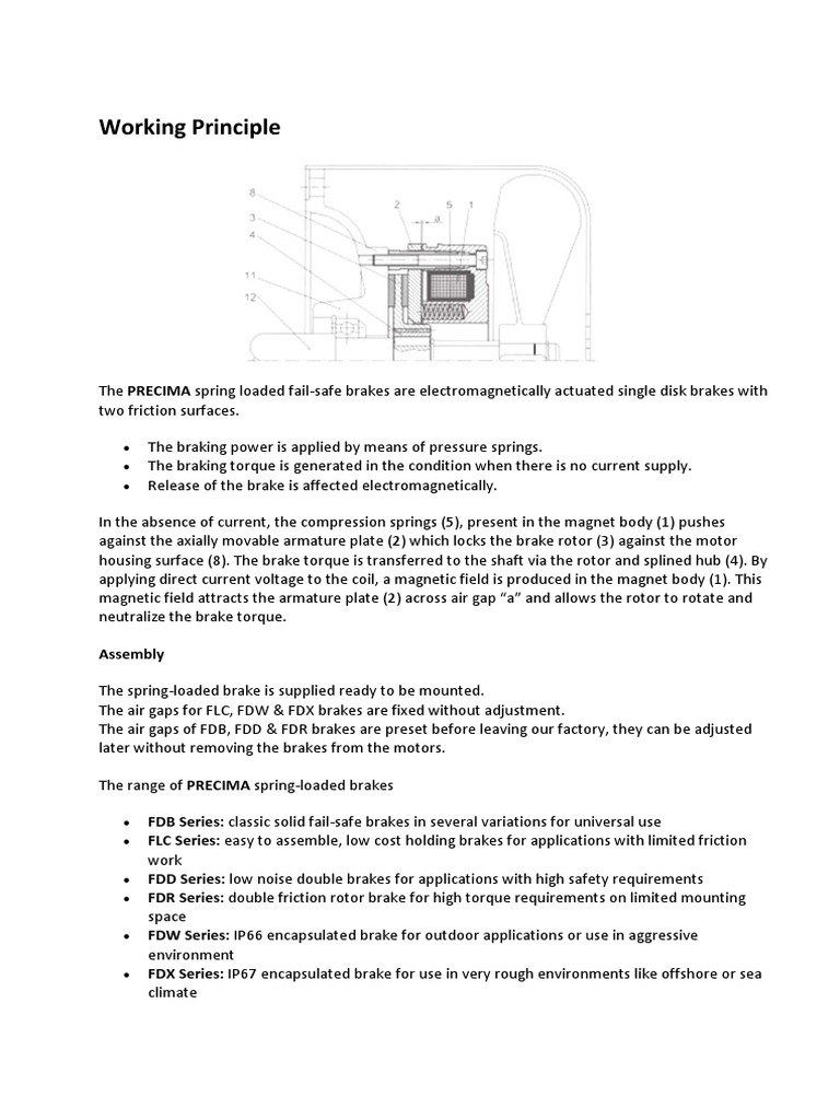 PRECIMA Electromagnetic Brake Overview | PDF | Brake | Rectifier