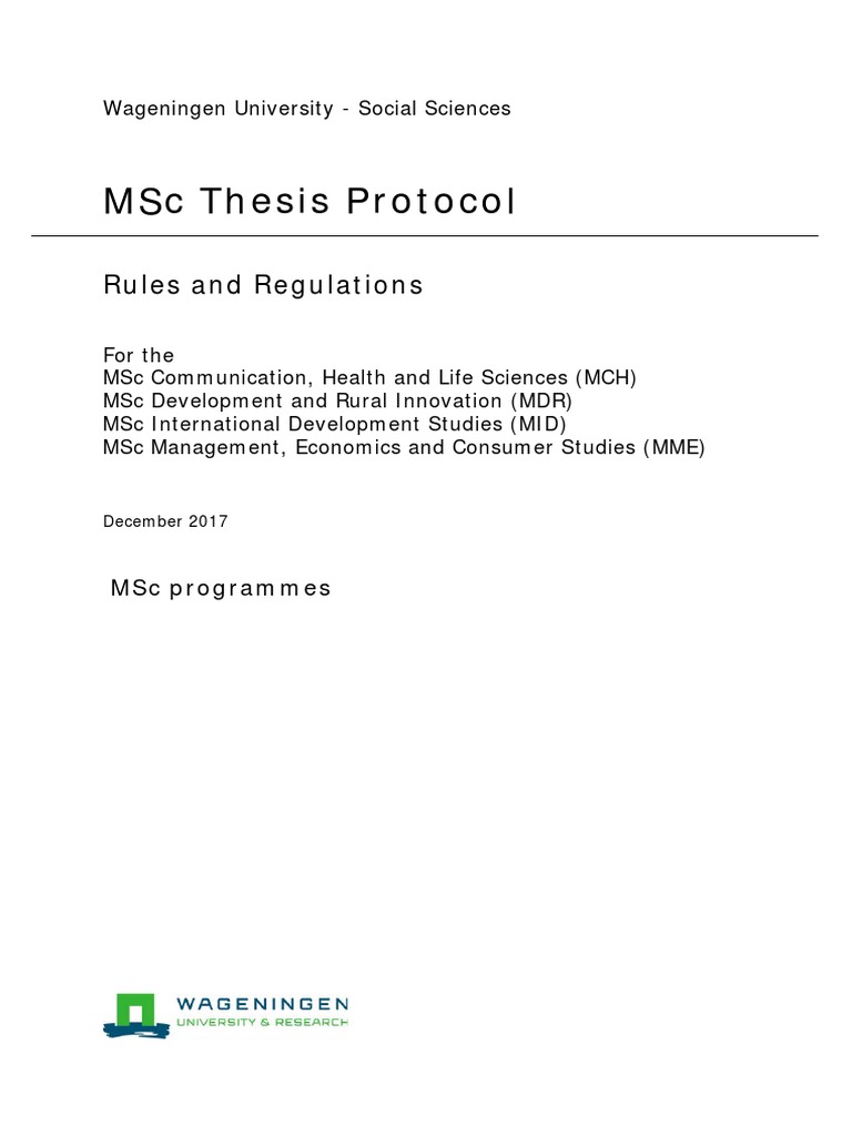 MSC Thesis Protocol Social Sciences | PDF | Thesis | Educational Assessment