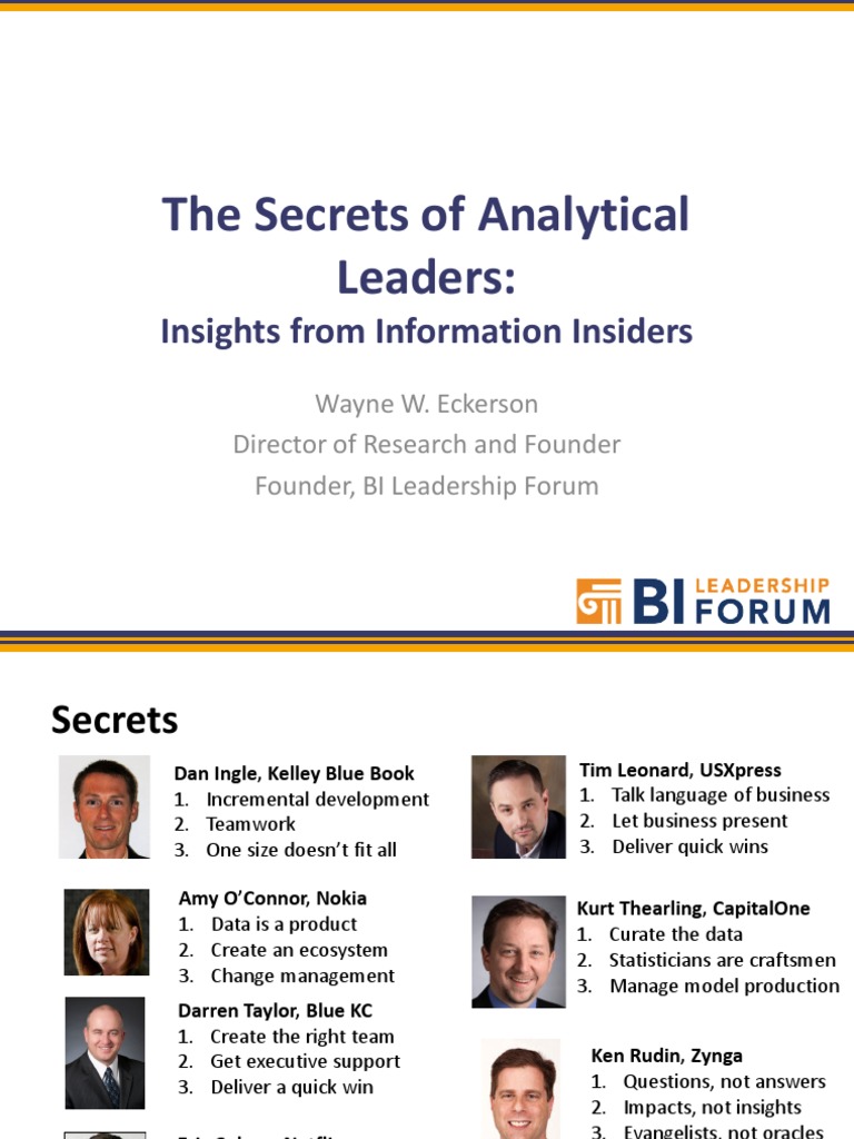 Secrets of Analytical Leadership Insights | PDF | Business Intelligence ...