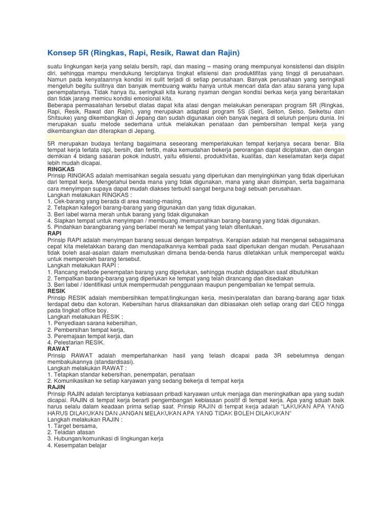 Konsep 5R | PDF | Karier & Perkembangan