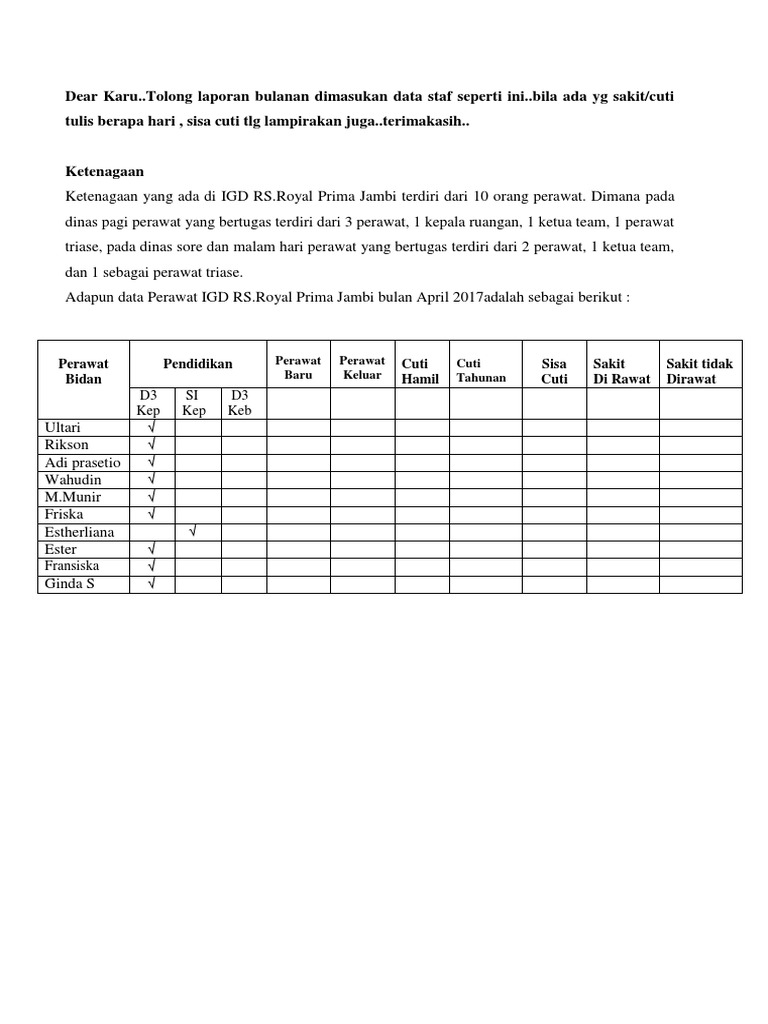 Contoh Format Data Karyawan | PDF
