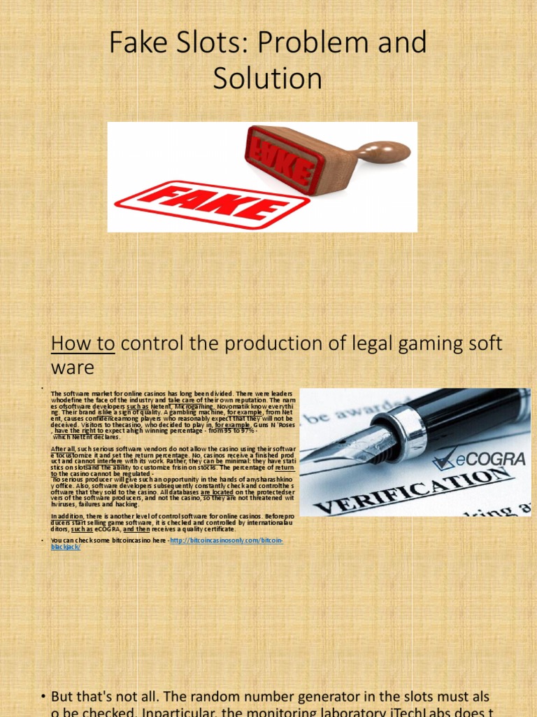 Fake Slots: Problem and Solution | PDF | Slot Machine | Casino