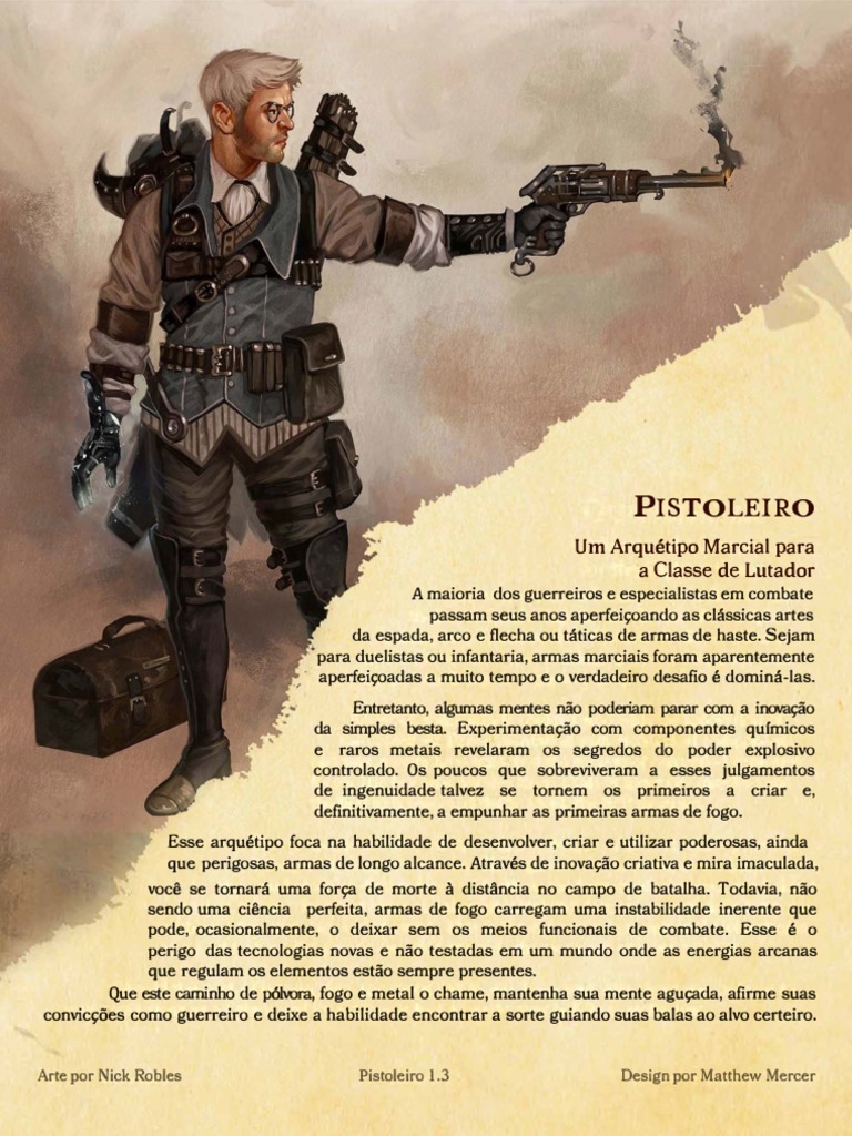 D&D 5E - Homebrew - Pistoleiro (Gunslinger) - Biblioteca Élfica | PDF ...
