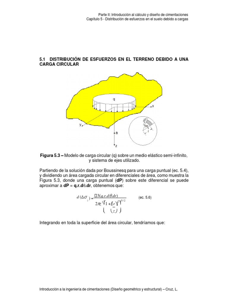 Esfuerzos en Suelo por Cargas Circulares | PDF | Fundación (Ingeniería) | Integral