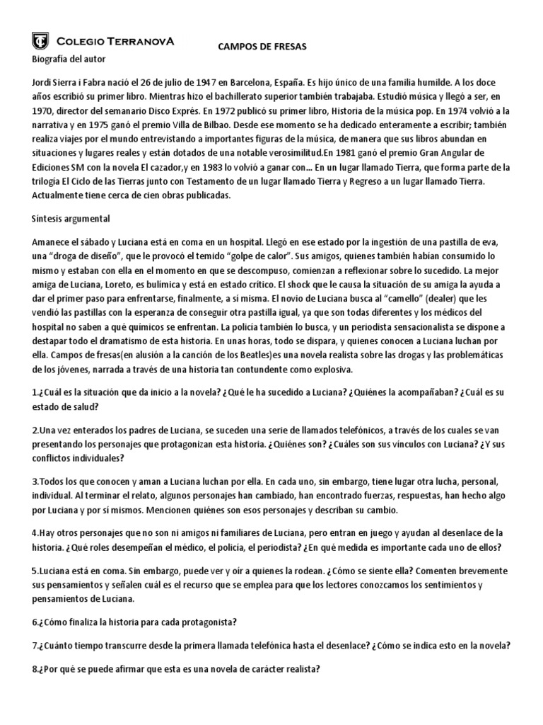 Guía Campos de Fresas | PDF | Novelas