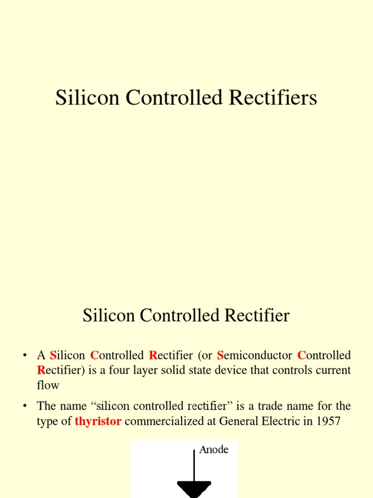 Overview of Silicon Controlled Rectifiers | PDF | Technology & Engineering