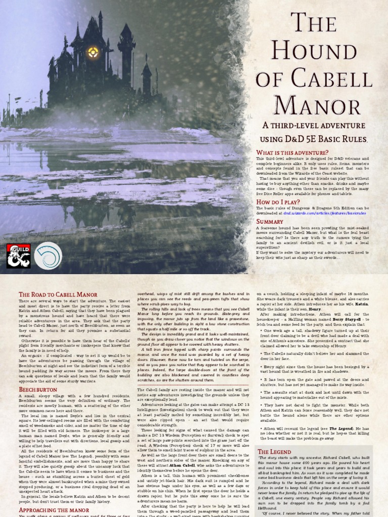 A Third-Level Adventure Using D&D 5E Basic Rules: What Is This ...