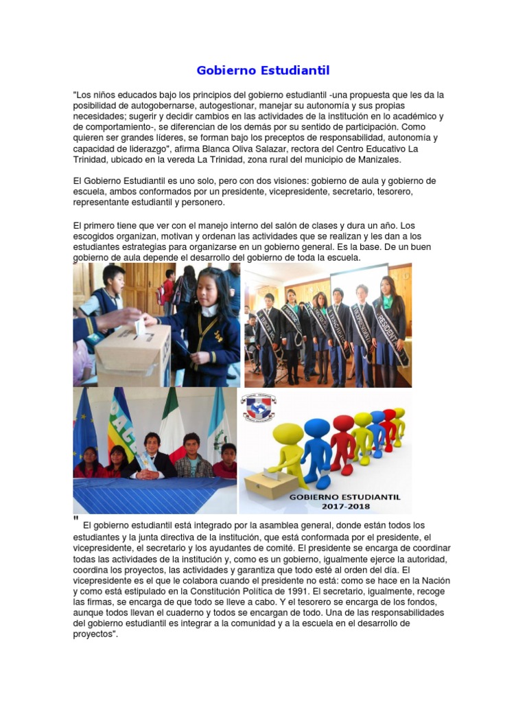 Gobierno Estudiantil y Requisitos para Optar A Ese Puesto | PDF ...