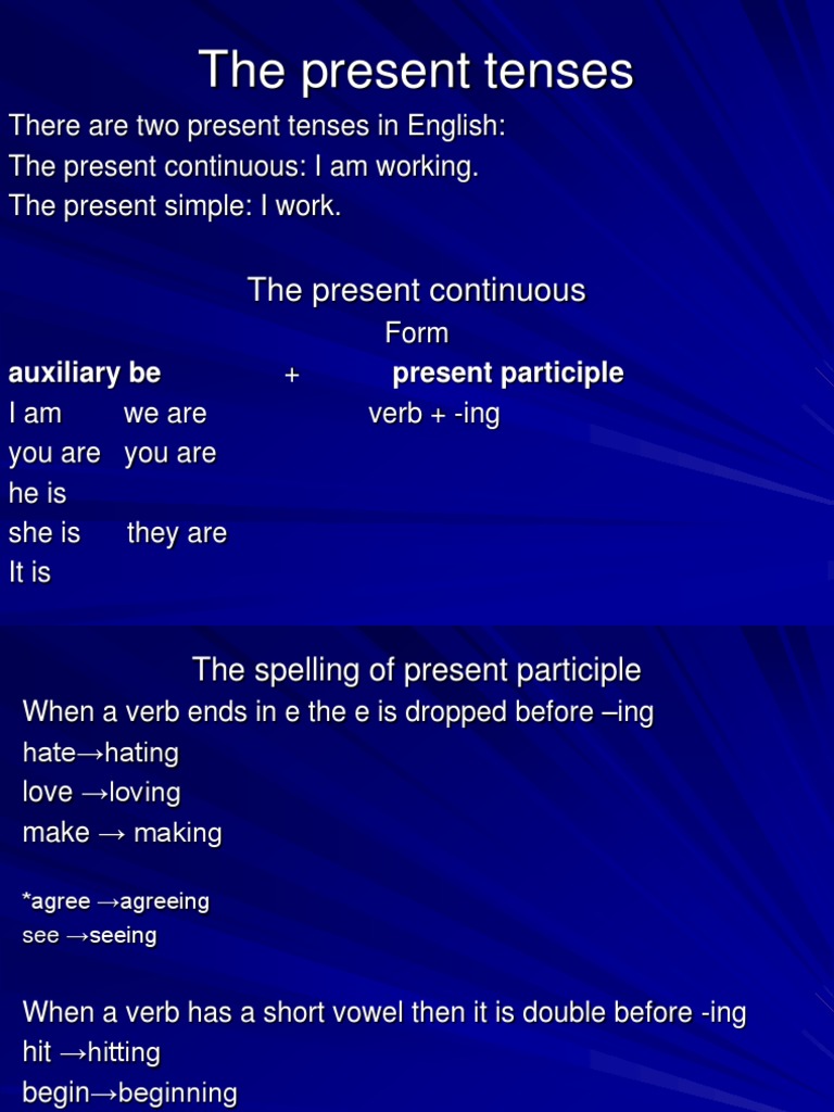 1 Present Tenses | PDF | Verb | Grammatical Tense