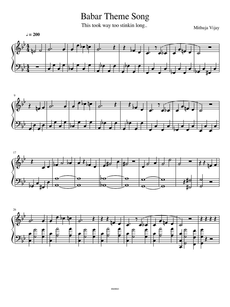 Babar Theme Song: This Took Way Too Stinkin Long. | PDF