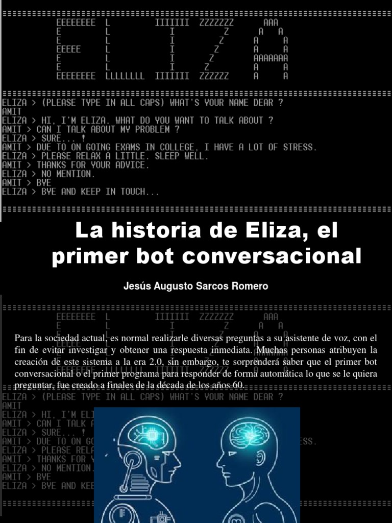 Jesús Augusto Sarcos Romero - La Historia de Eliza, El Primer Bot ...